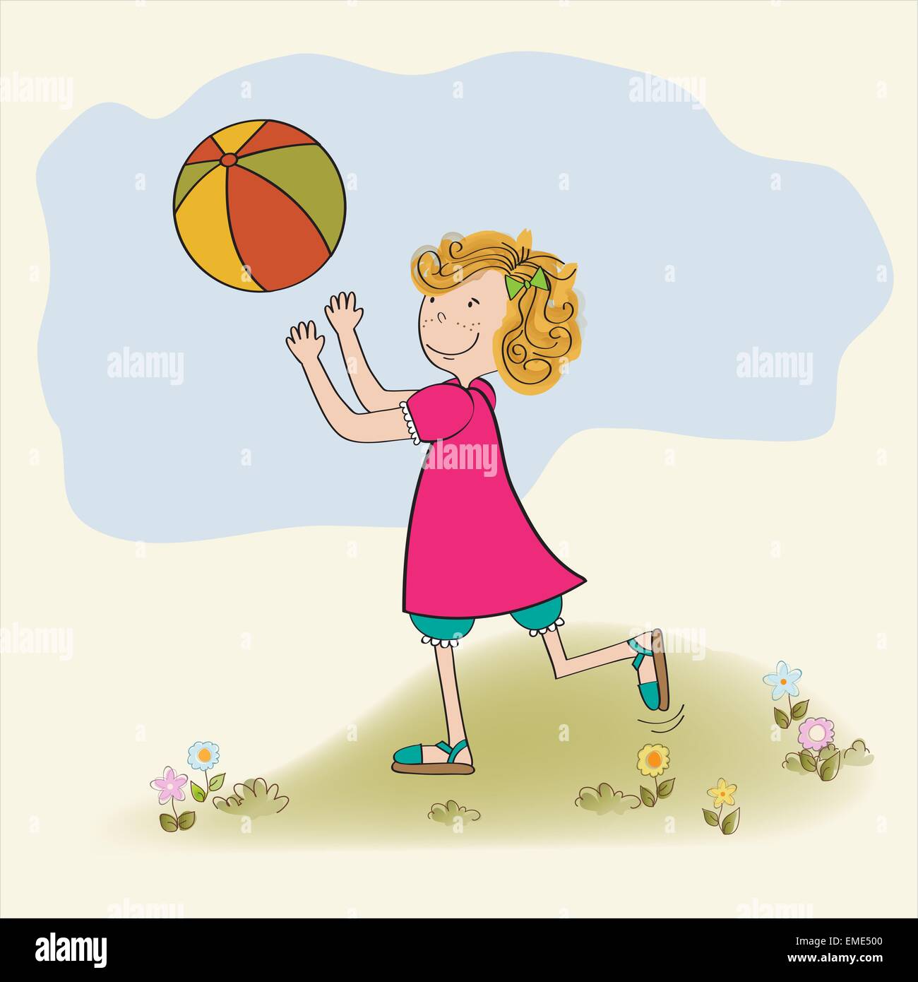 Girl playing ball Stock Vector Image & Art - Alamy