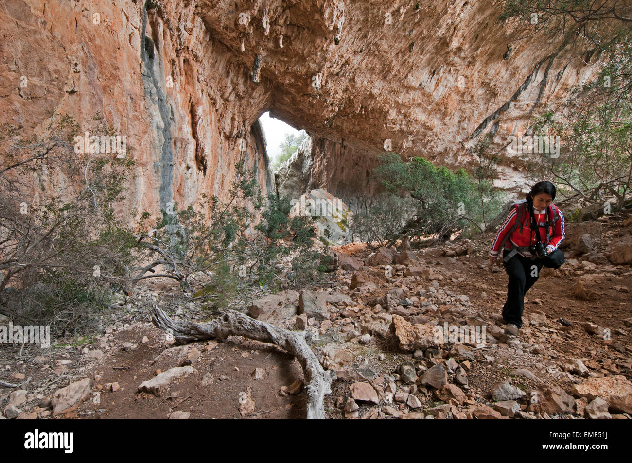 Dorgali,Sardinia,Italy,12/4/2015. Tourist visiting the old ...