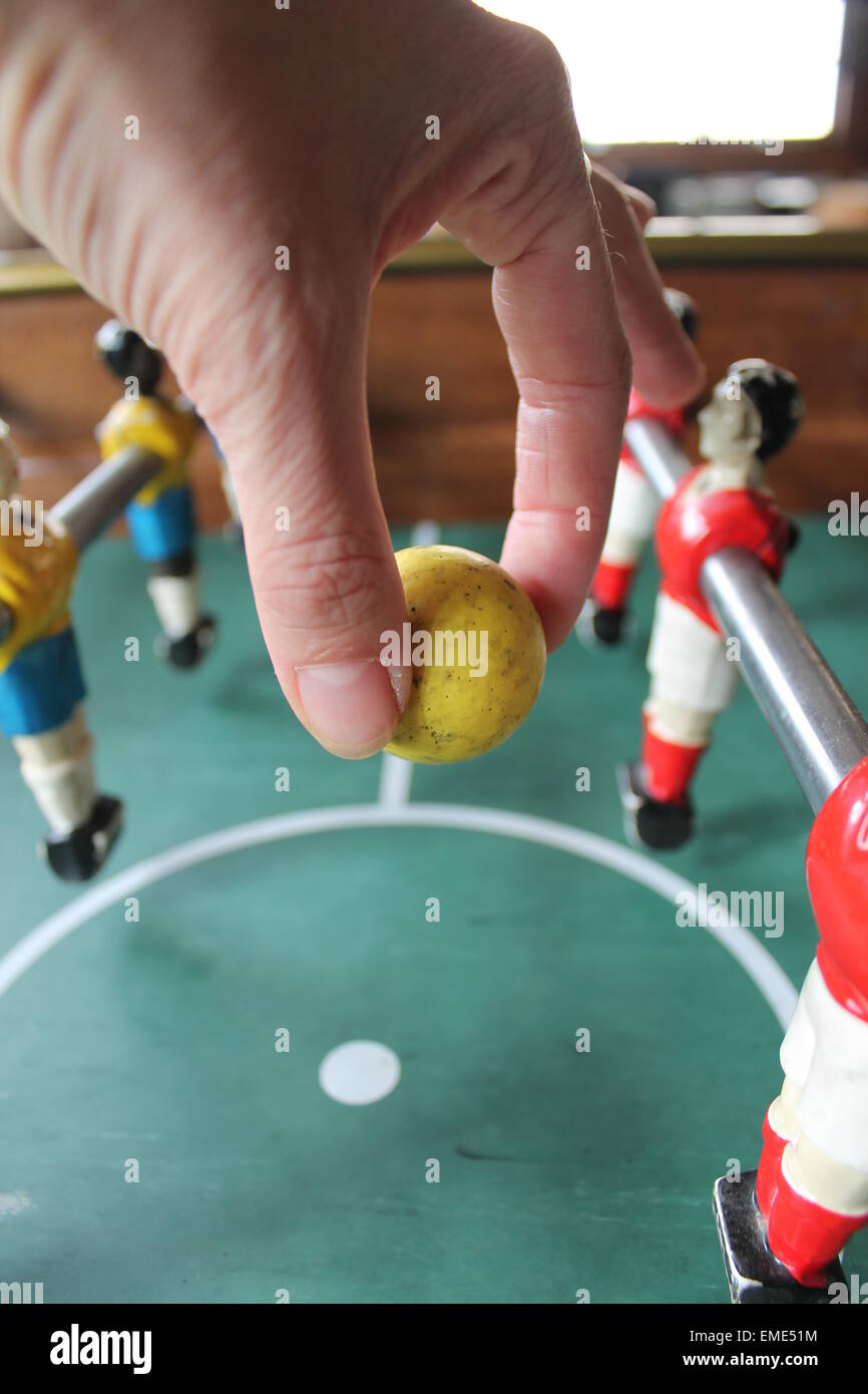 Table top Foosball football in team colors soccer Stock Photo - Alamy