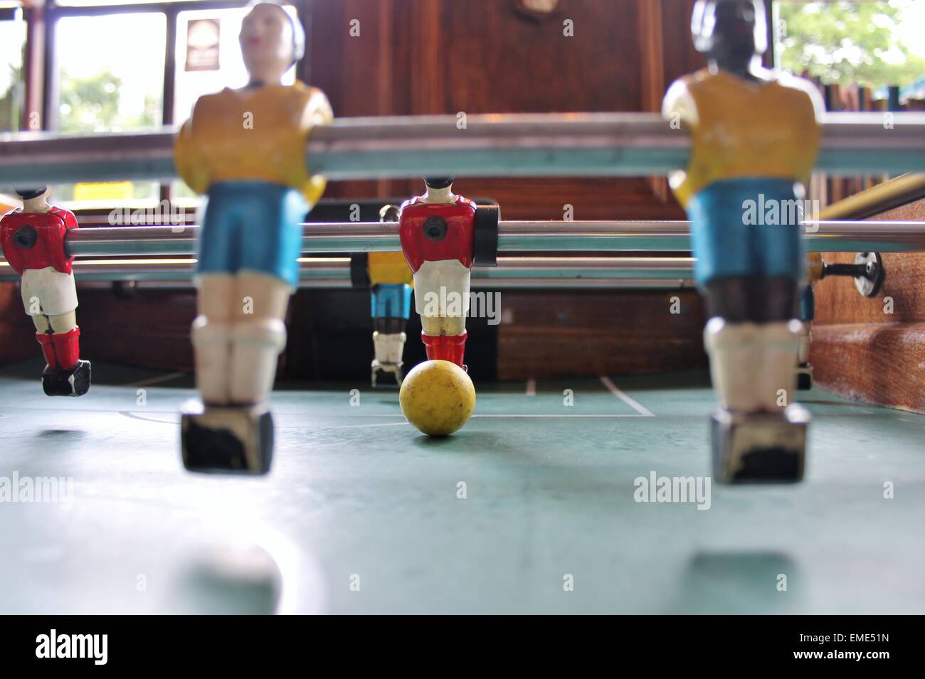 Table top Foosball football in team colors soccer Stock Photo - Alamy