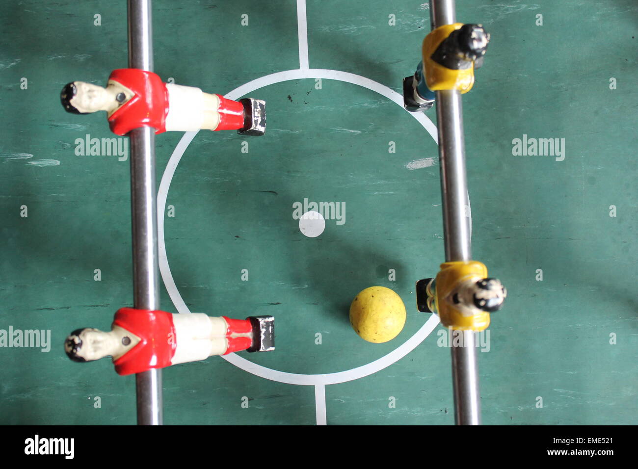 Table top Foosball football in team colors soccer Stock Photo - Alamy