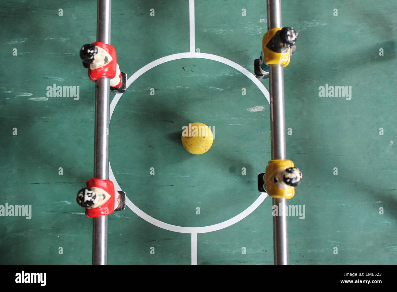 Table top Foosball football in team colors soccer Stock Photo - Alamy