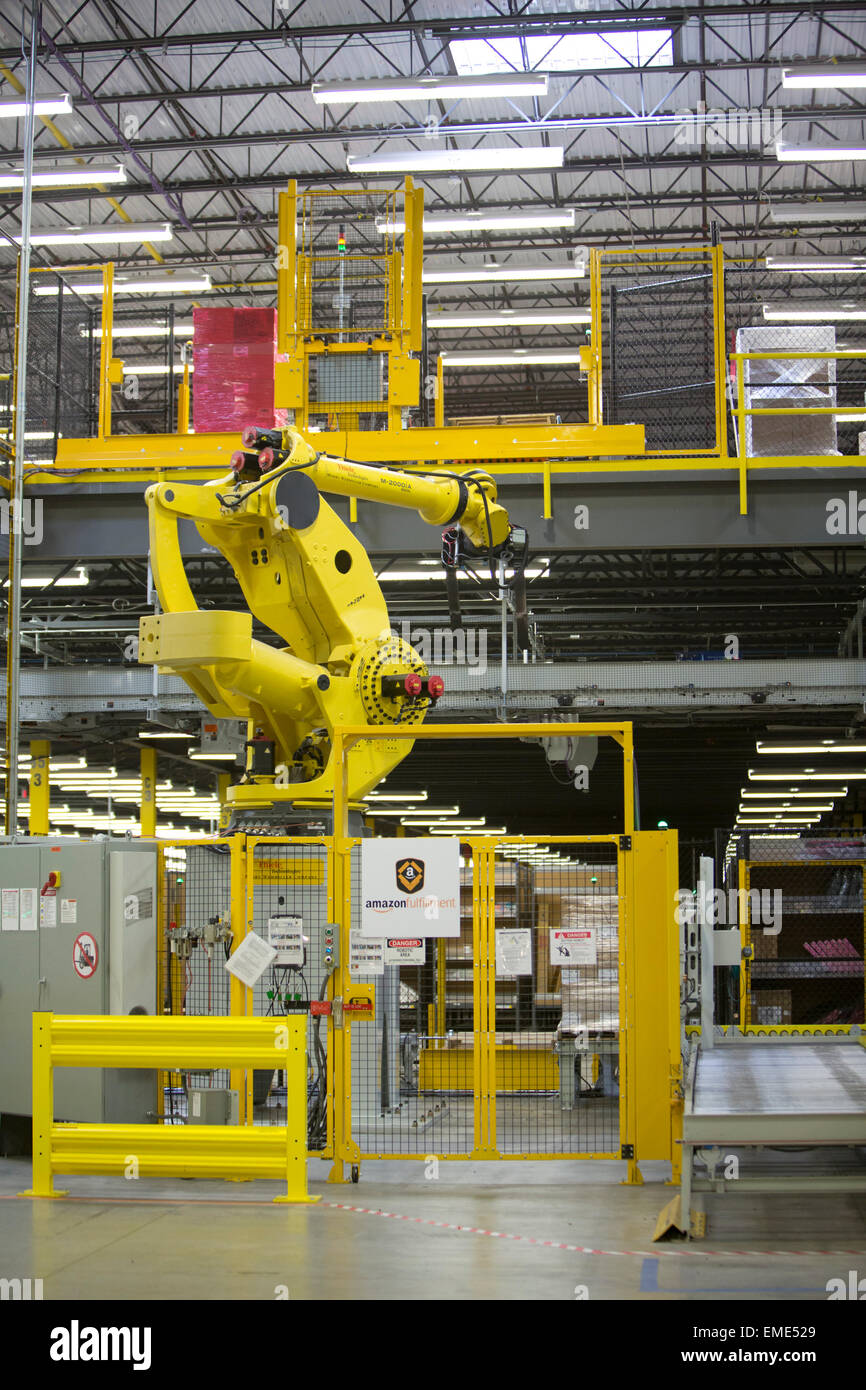 The fulfillment facility includes a proprietary "robo-stow" robotic arm ...