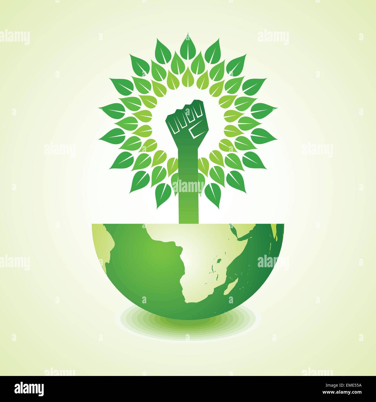 Unity hand make tree on earth - vector illustration Stock Vector Image ...