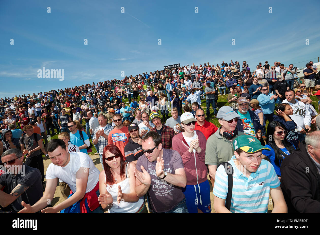 Crowd watching drag racing at the Santa Pod Raceway Stock Photo - Alamy