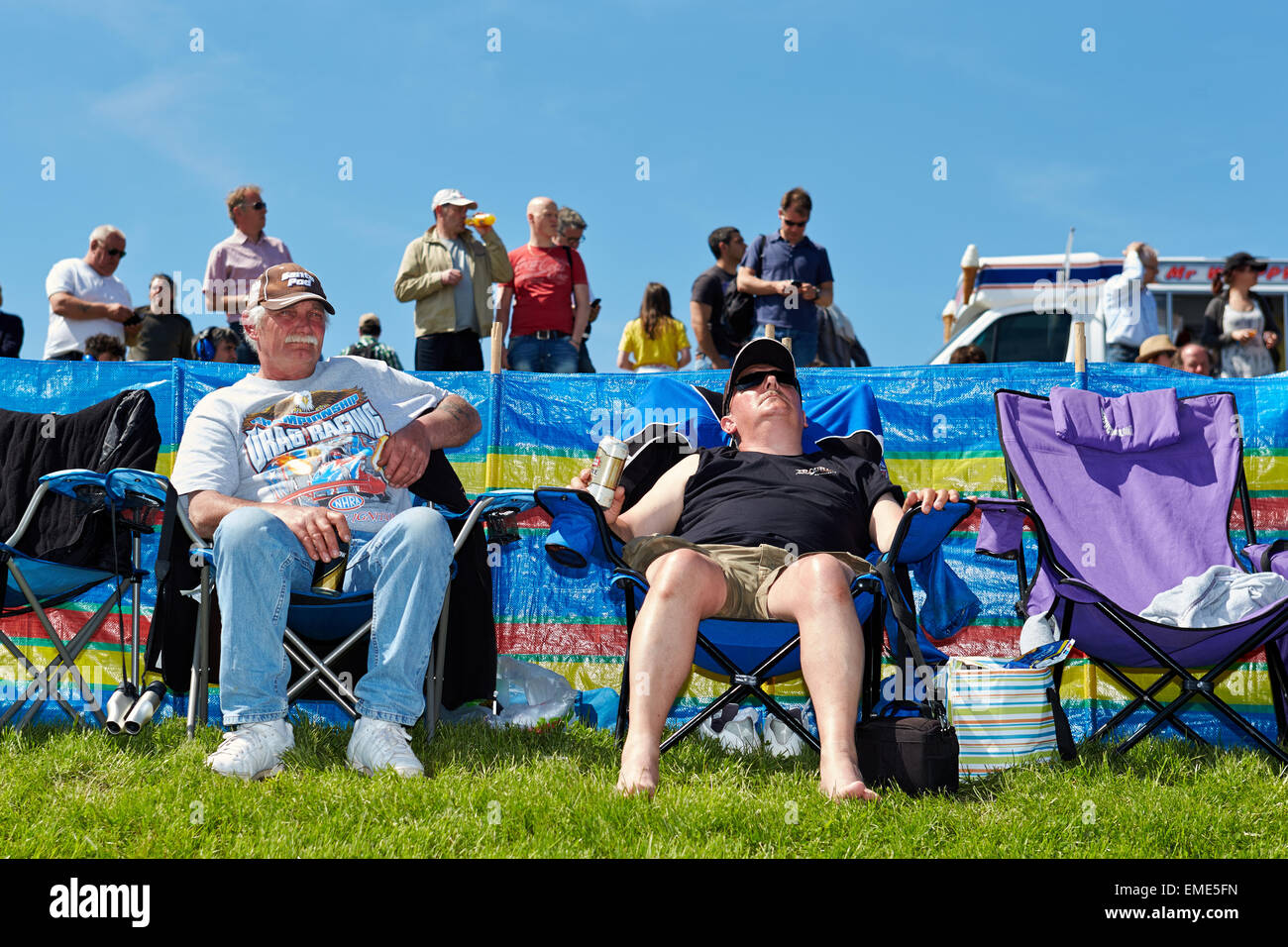 Crowd watching drag racing at the Santa Pod Raceway Stock Photo - Alamy