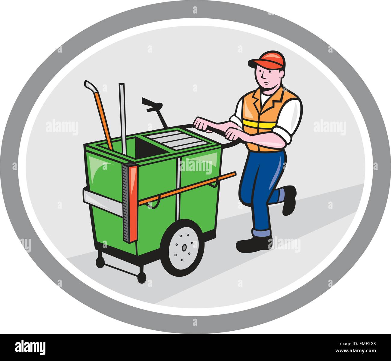 Street cleaning trolley Stock Vector Images - Alamy