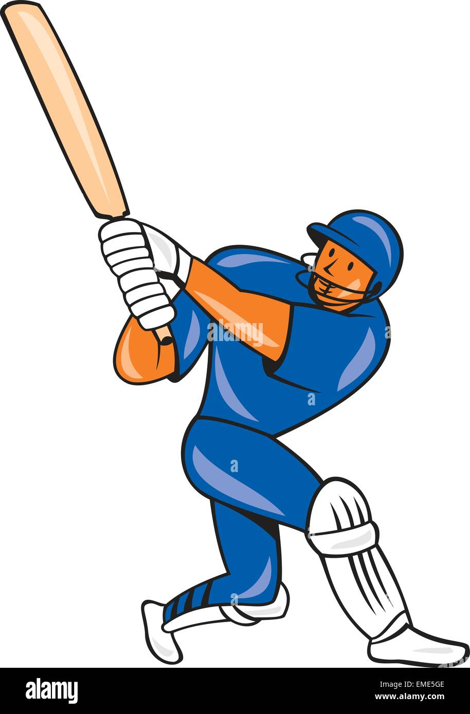 Cricket player batsman batting cartoon hi-res stock photography and ...