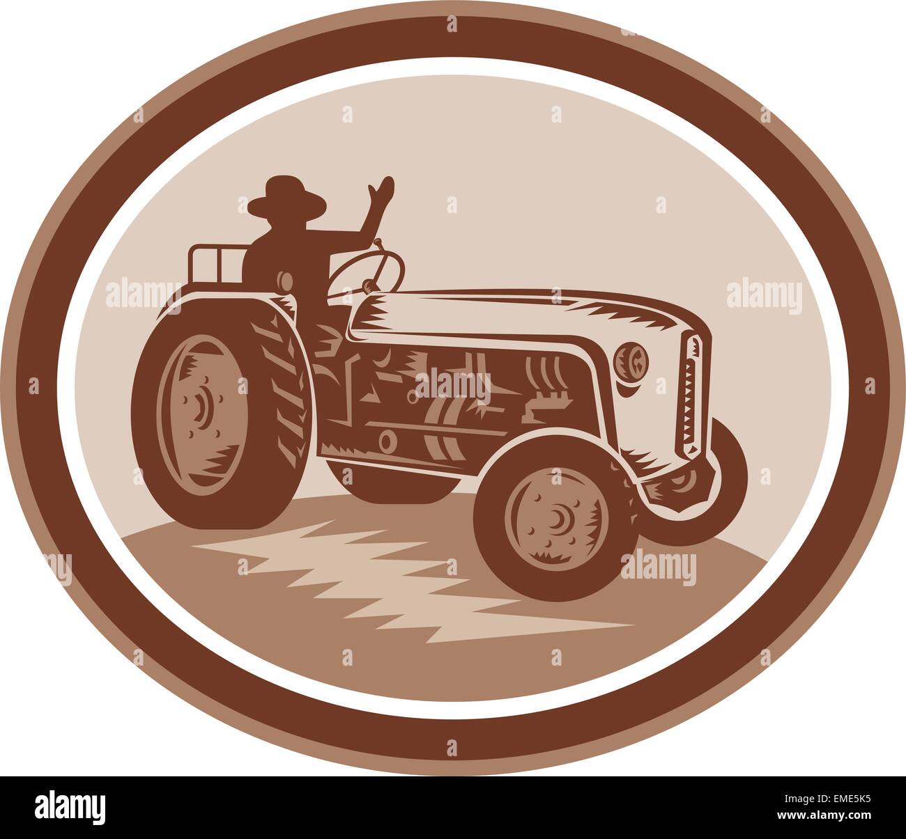 Driver tractor Stock Vector Images - Alamy