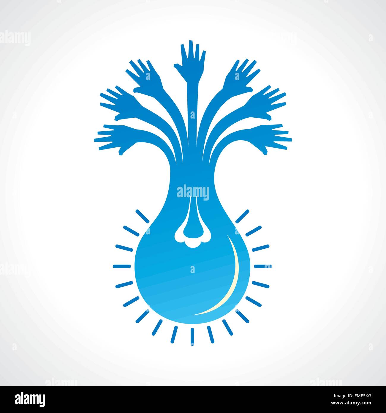 Helping hand make a light-bulb stock vector Stock Vector Image & Art ...