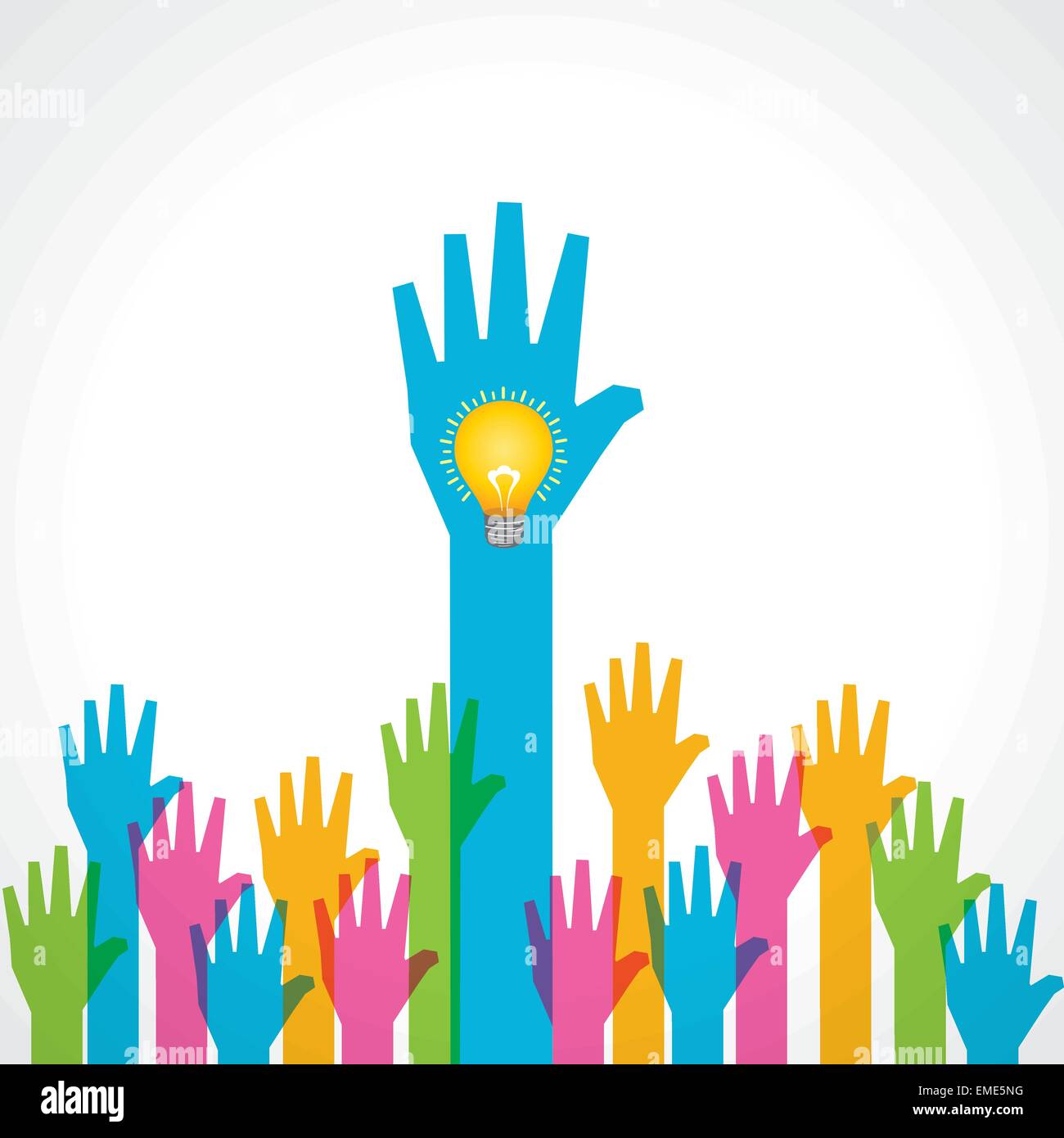 Colorful helping hand with light-bulb stock vector Stock Vector Image ...
