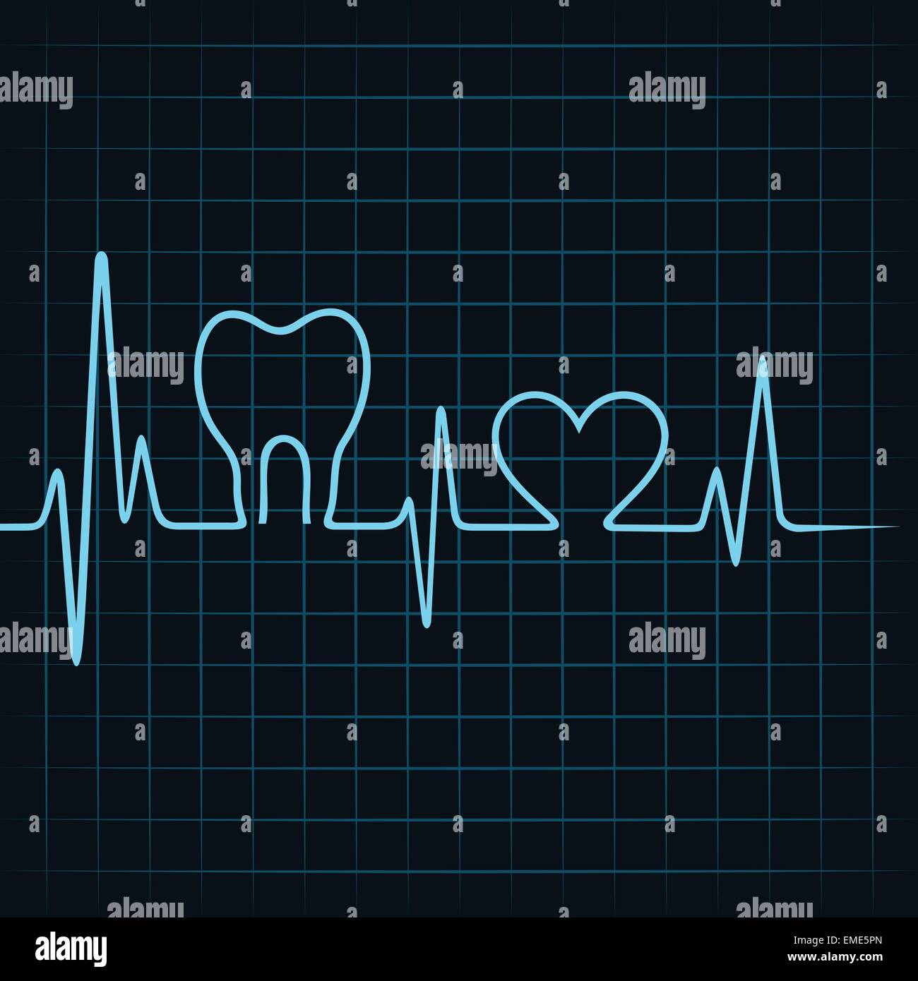 Heartbeat make a teeth and heart symbol stock vector Stock Vector Image ...