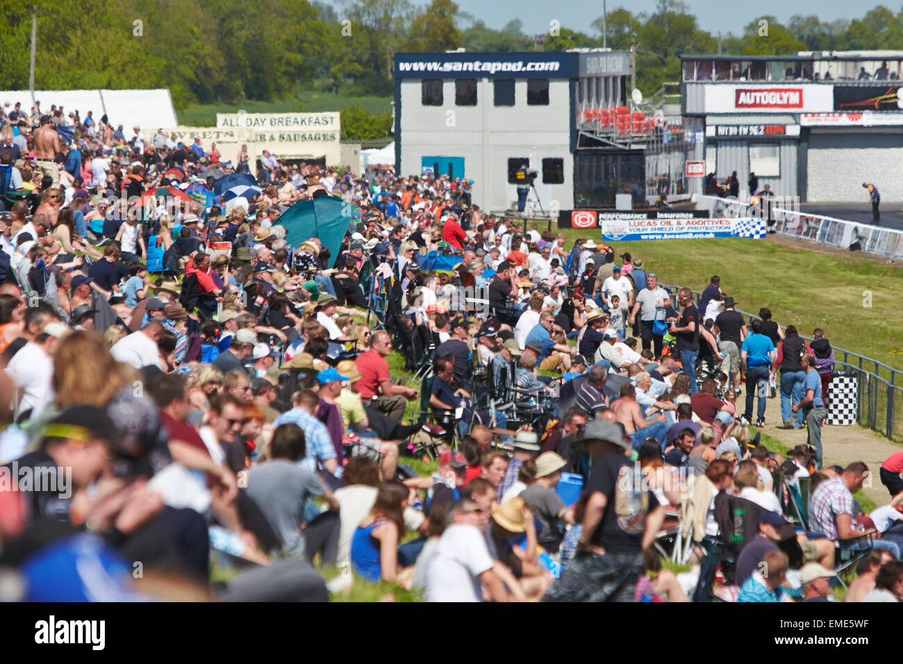 Crowd watching drag racing at the Santa Pod Raceway Stock Photo - Alamy