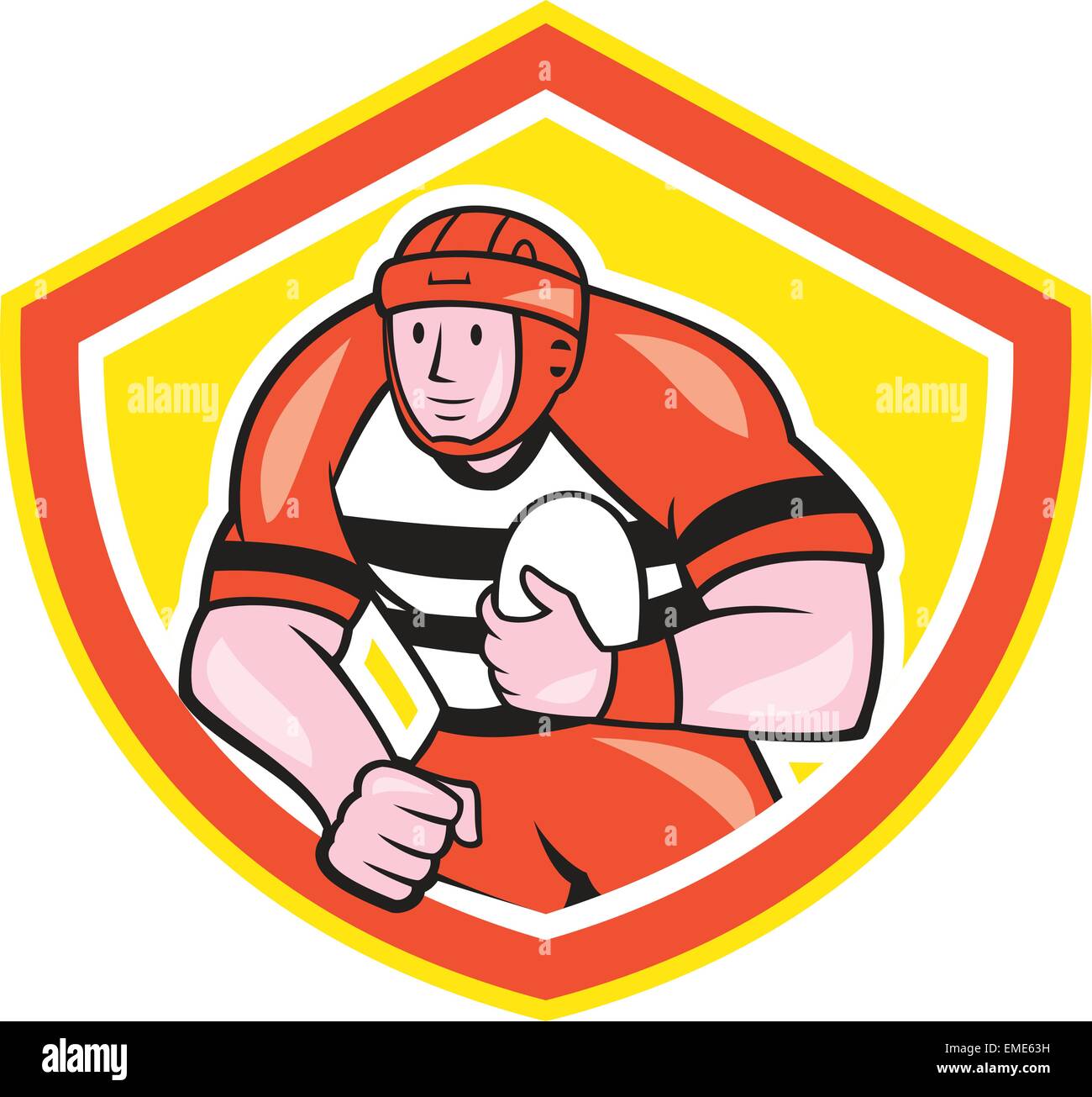 Rugby player running ball cartoon Stock Vector Images - Alamy