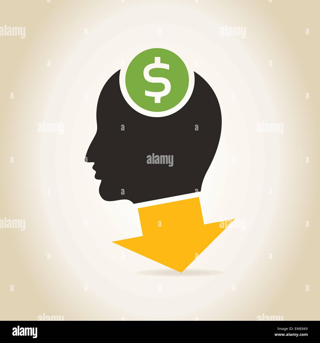 Cartoon illustration man coin head hi-res stock photography and images ...