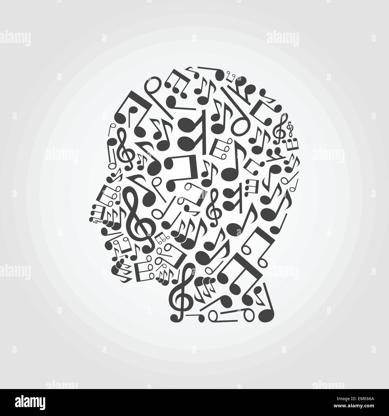 Music note brain hi-res stock photography and images - Alamy