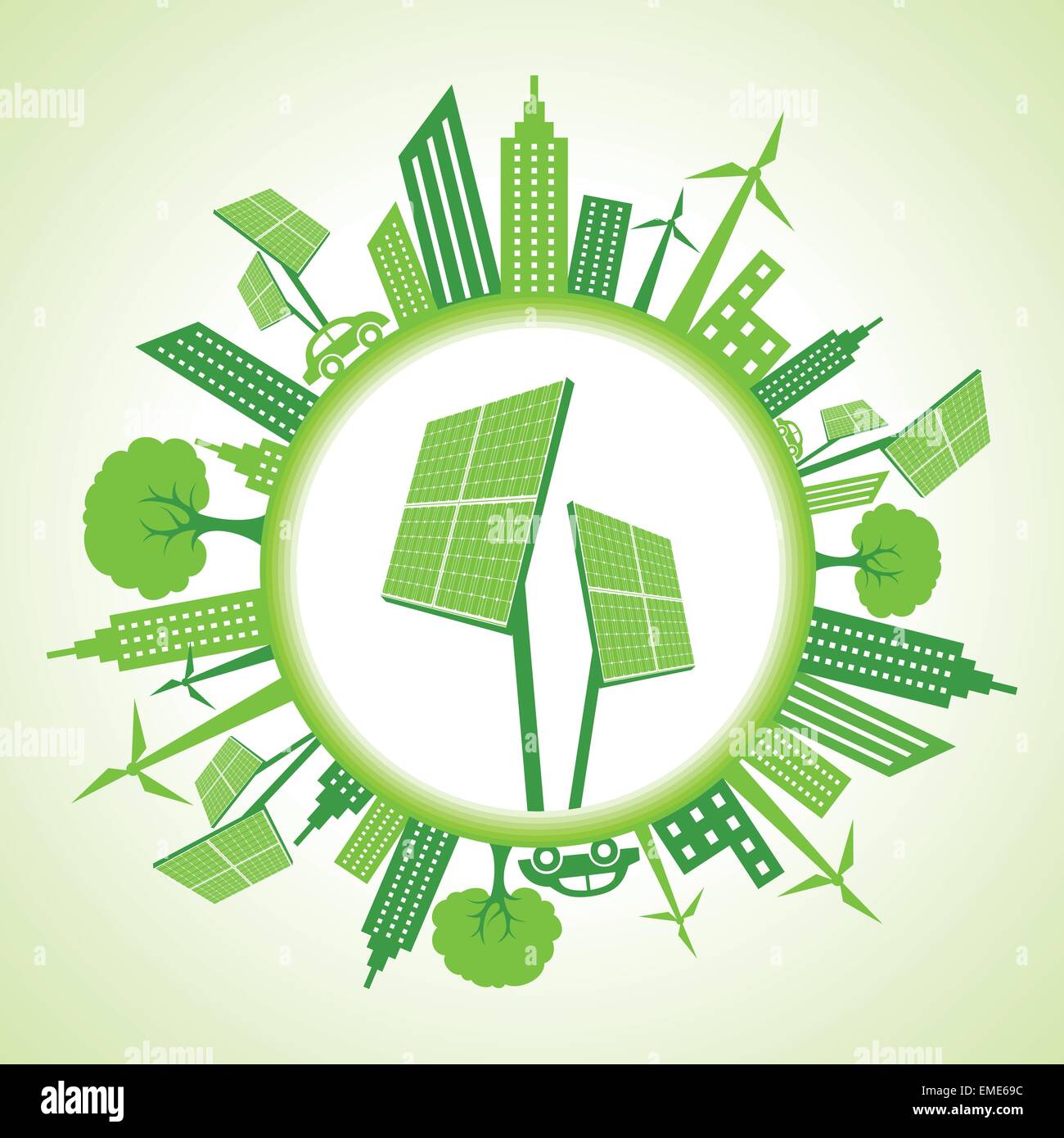 Solar panel tree Stock Vector Images - Alamy