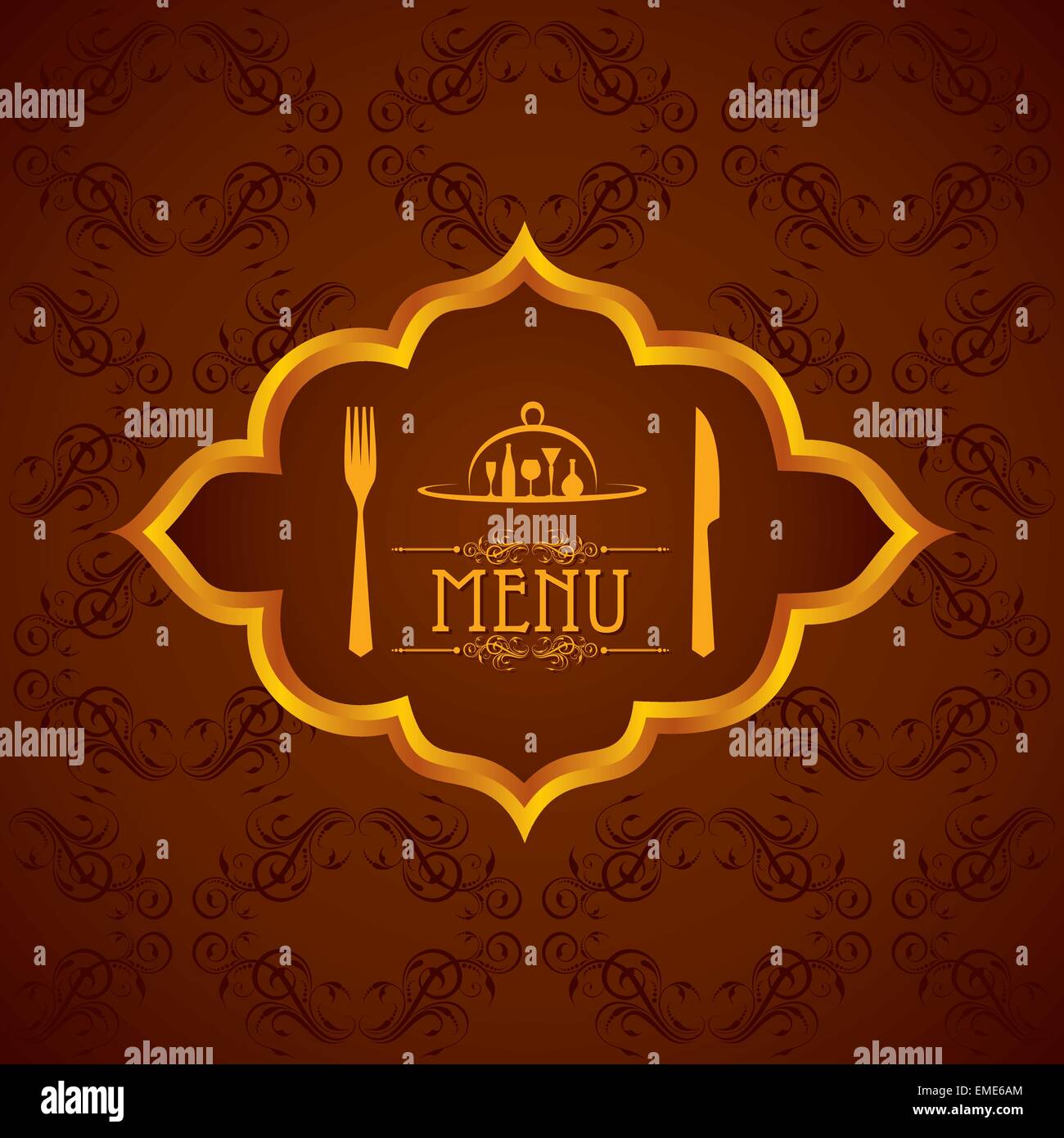 template for menu card with cutlery stock vector Stock Vector Image ...