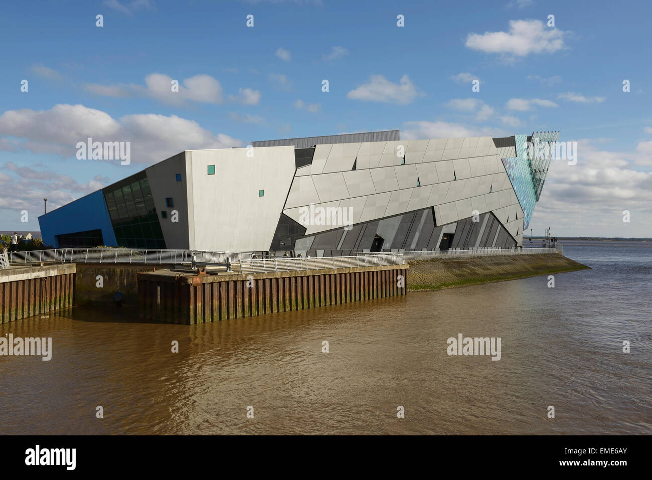The Deep aquarium in Hull alongside the River Hull and Humber Estuary ...