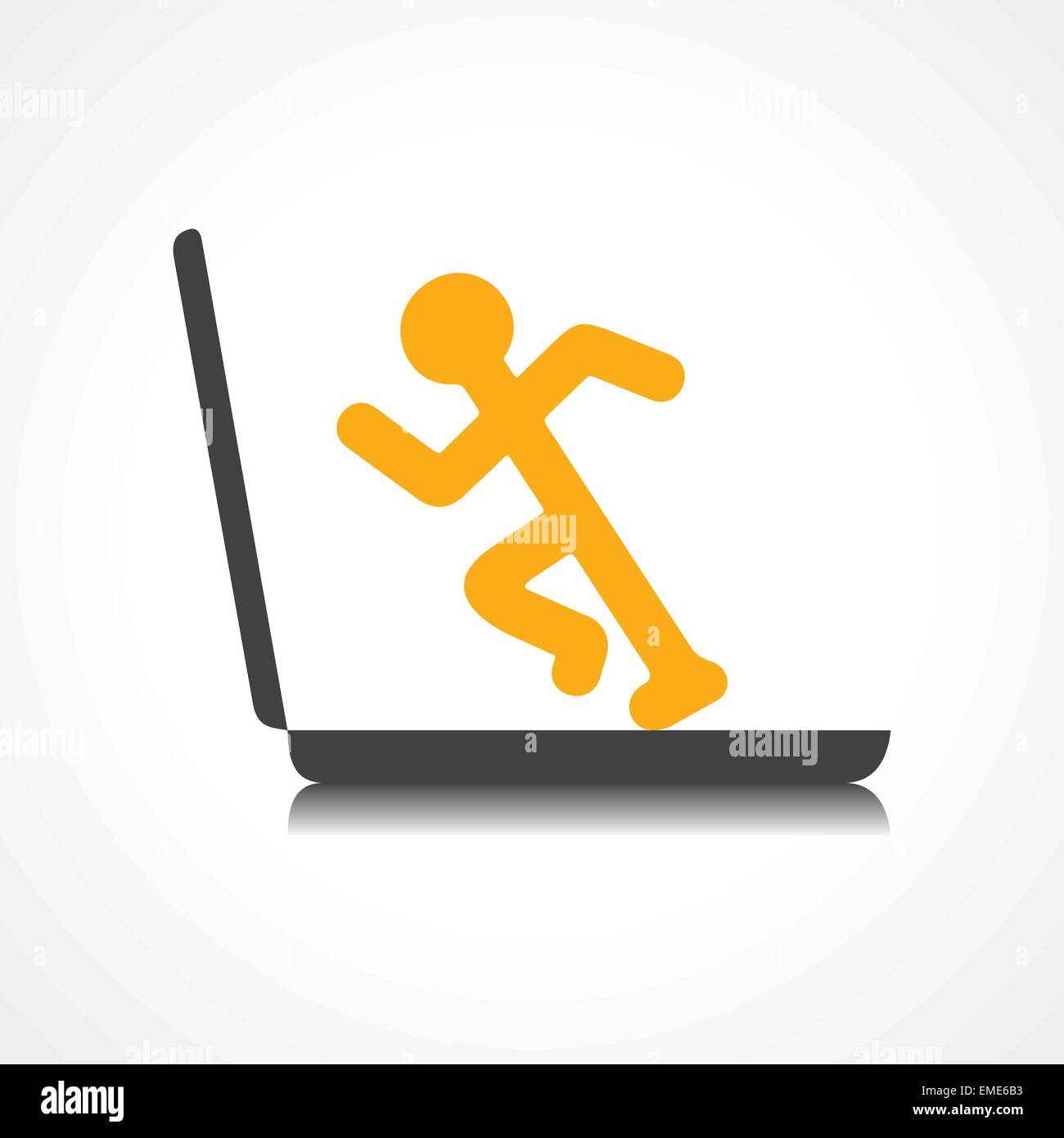 Man running with technology stock vector Stock Vector Image & Art - Alamy