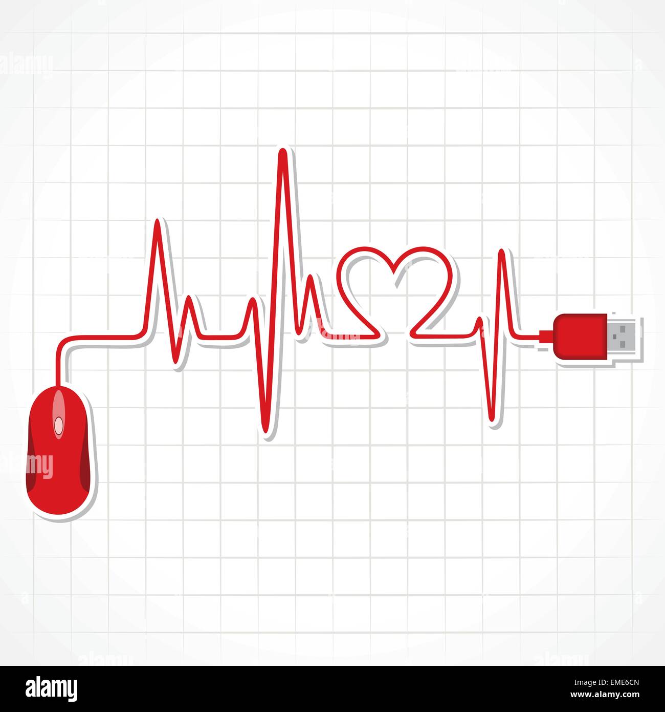 heartbeat with mouse and laptop stock vector Stock Vector Image & Art ...