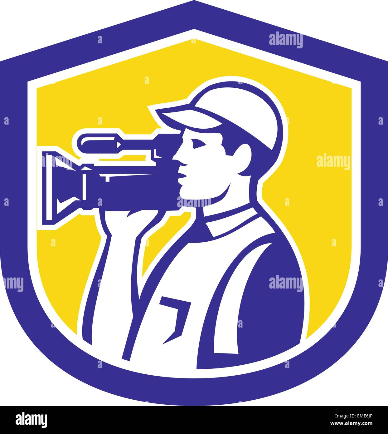 Cameraman Film Crew HD Camera Video Side Retro Stock Vector Image & Art ...