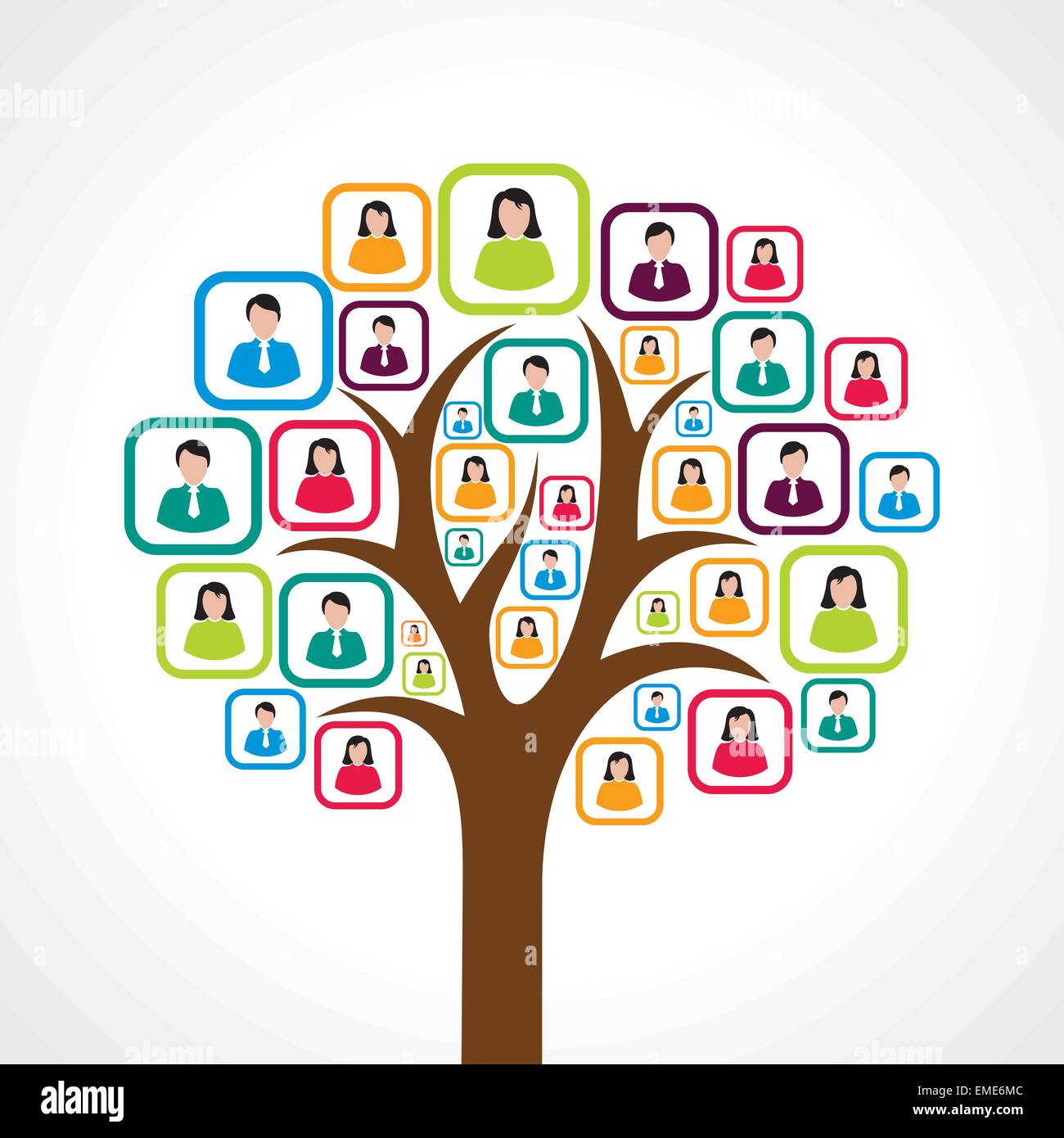 creative colorful social media people tree concept vector Stock Vector ...