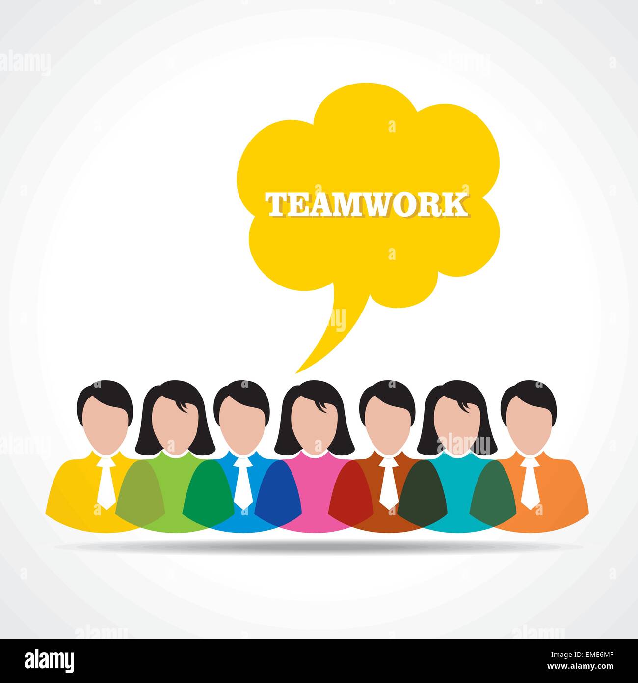 people teamwork concept with message bubble vector Stock Vector Image ...