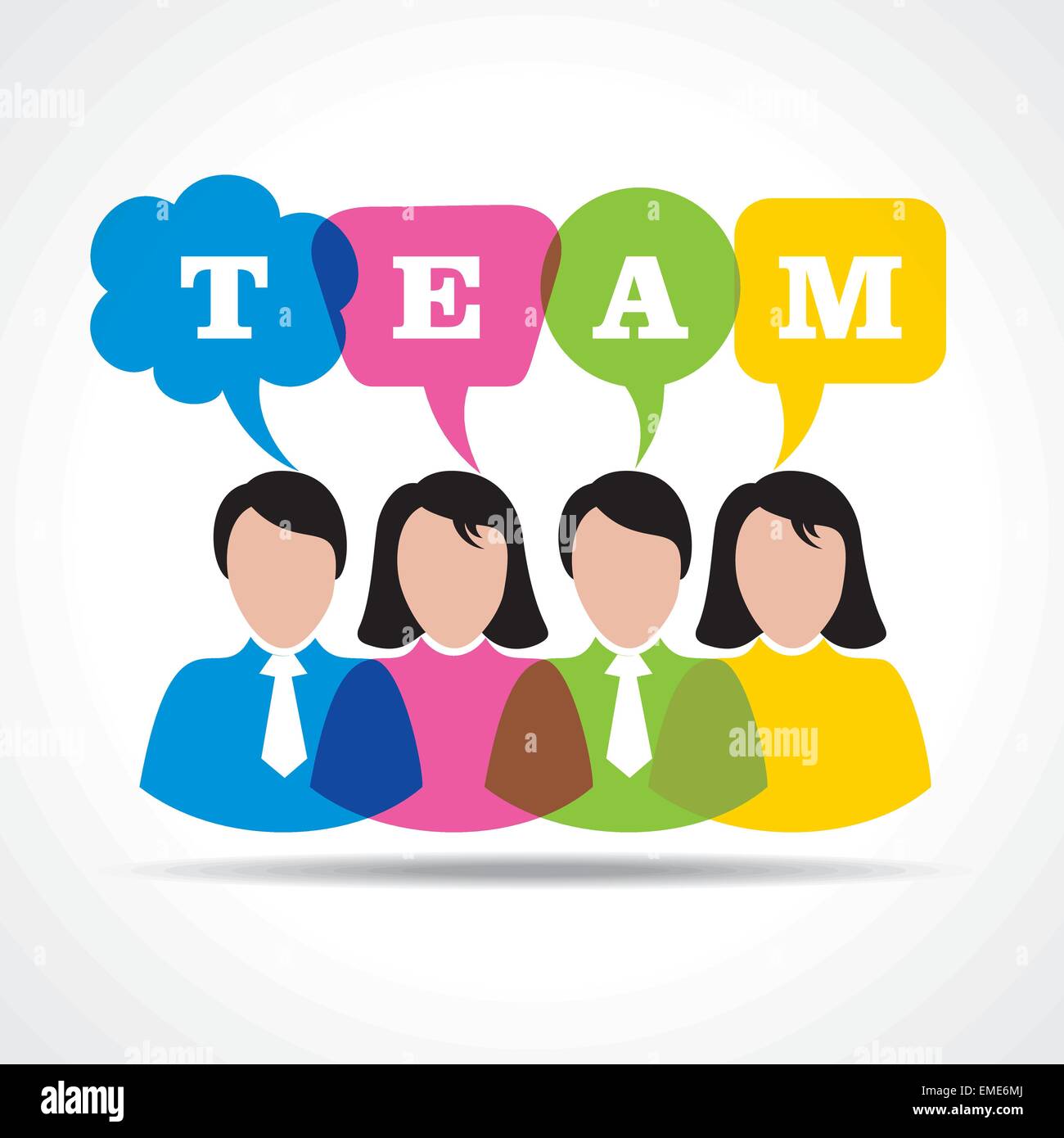 people teamwork concept with message bubble vector Stock Vector Image ...
