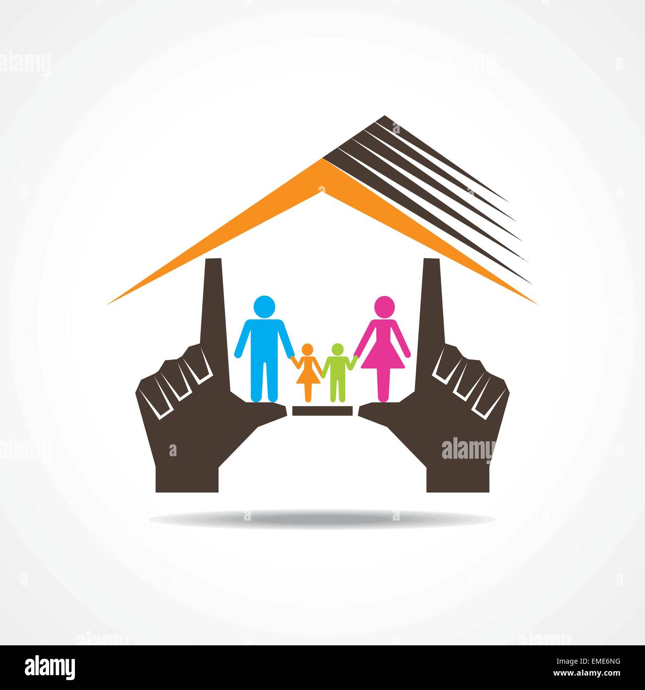Hand make home with family Stock Vector Image & Art - Alamy