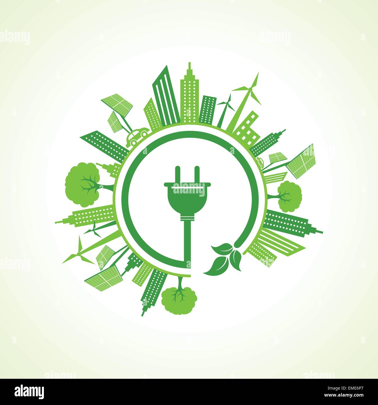 Ecology plug energy Stock Vector Images - Alamy