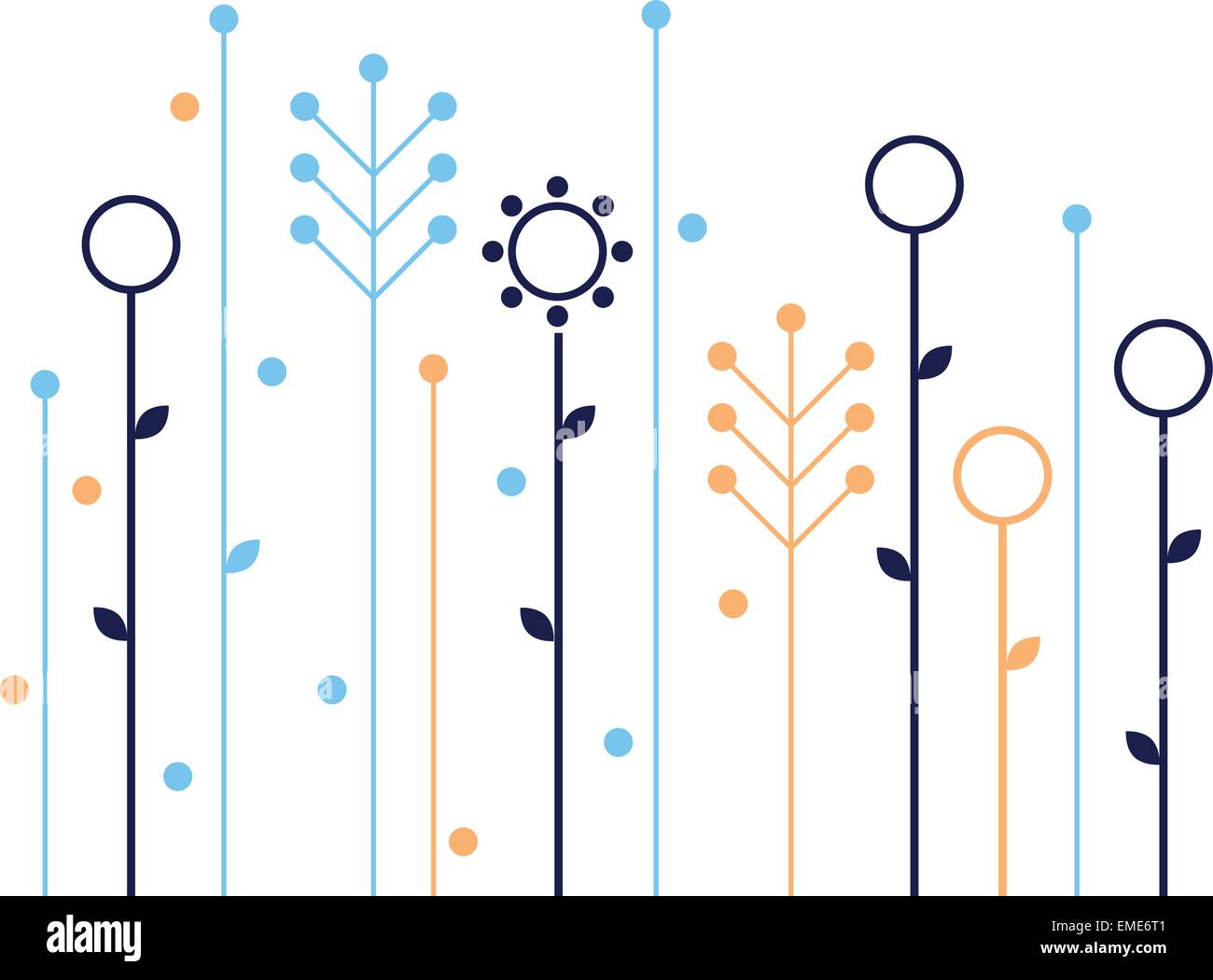 Simple abstract spring flowers design Stock Vector Image & Art - Alamy