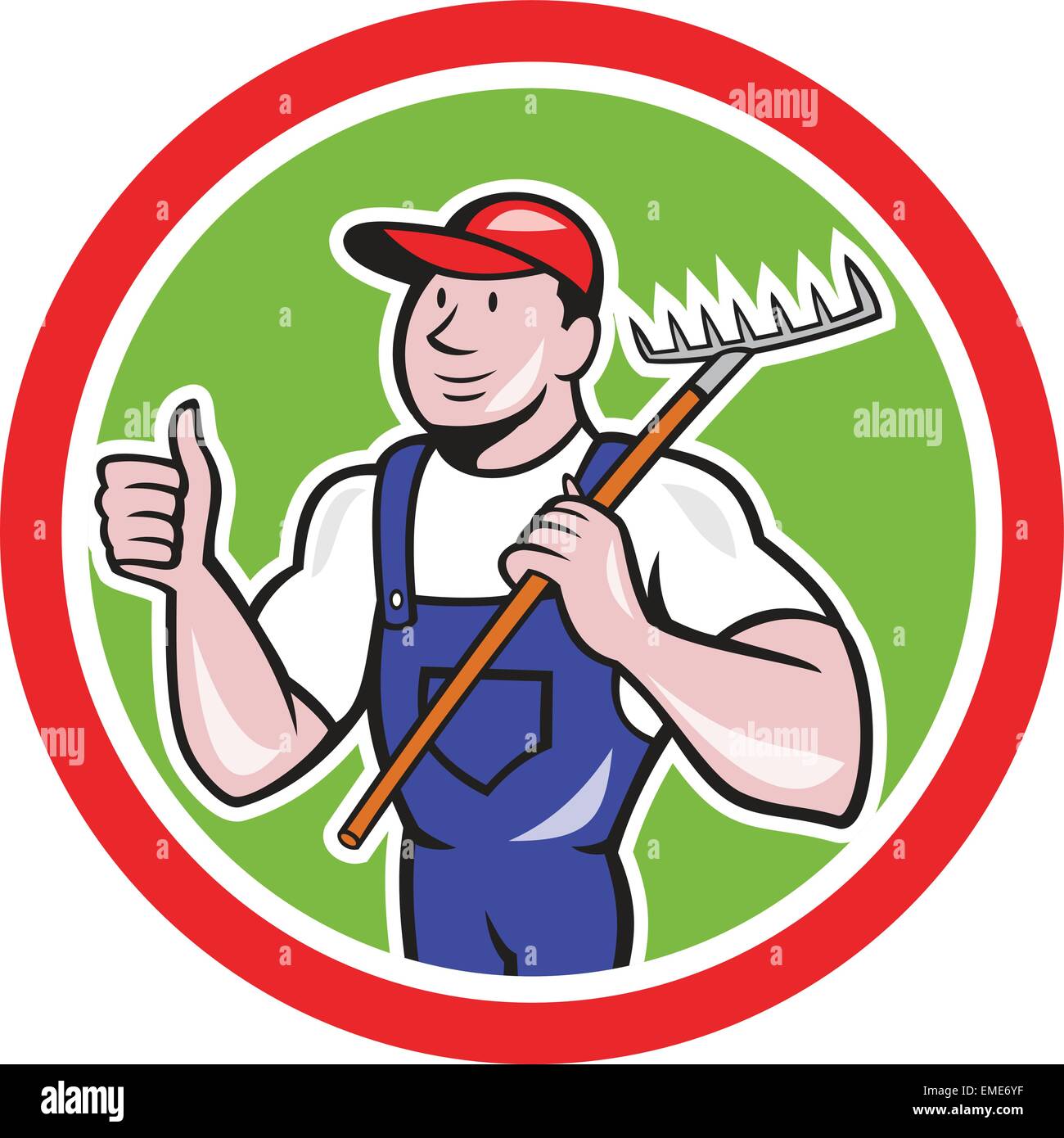 Cartoon farmer holding rake hi-res stock photography and images - Alamy