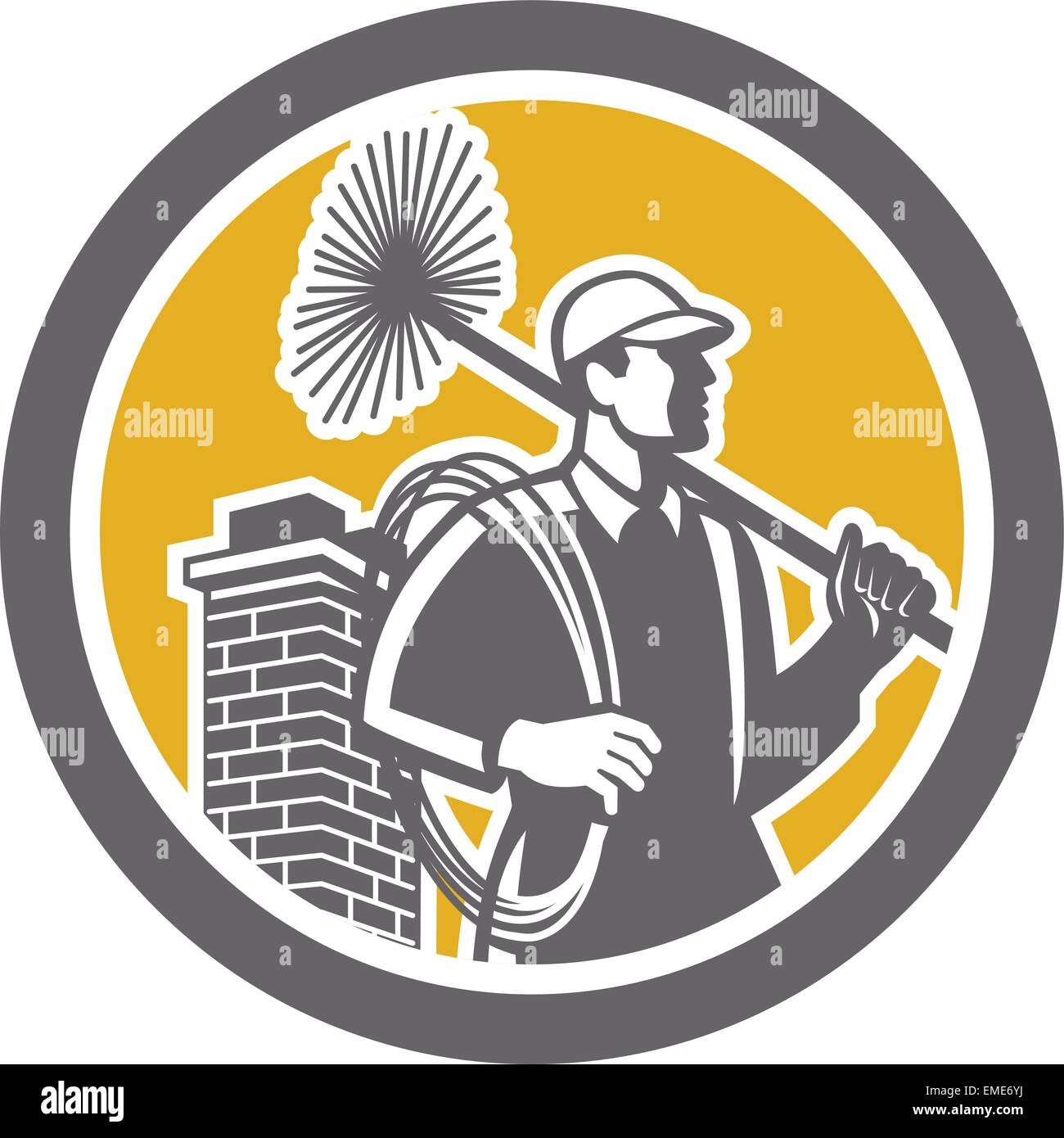 Chimney Sweeper Worker Retro Stock Vector Image & Art - Alamy