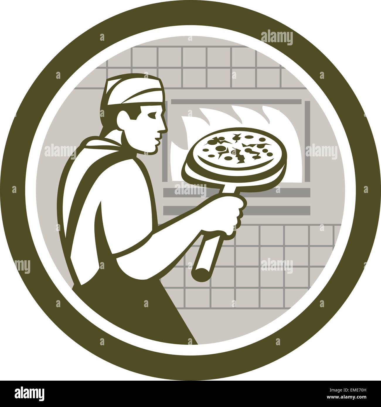 Pizza pie maker Stock Vector Images - Alamy
