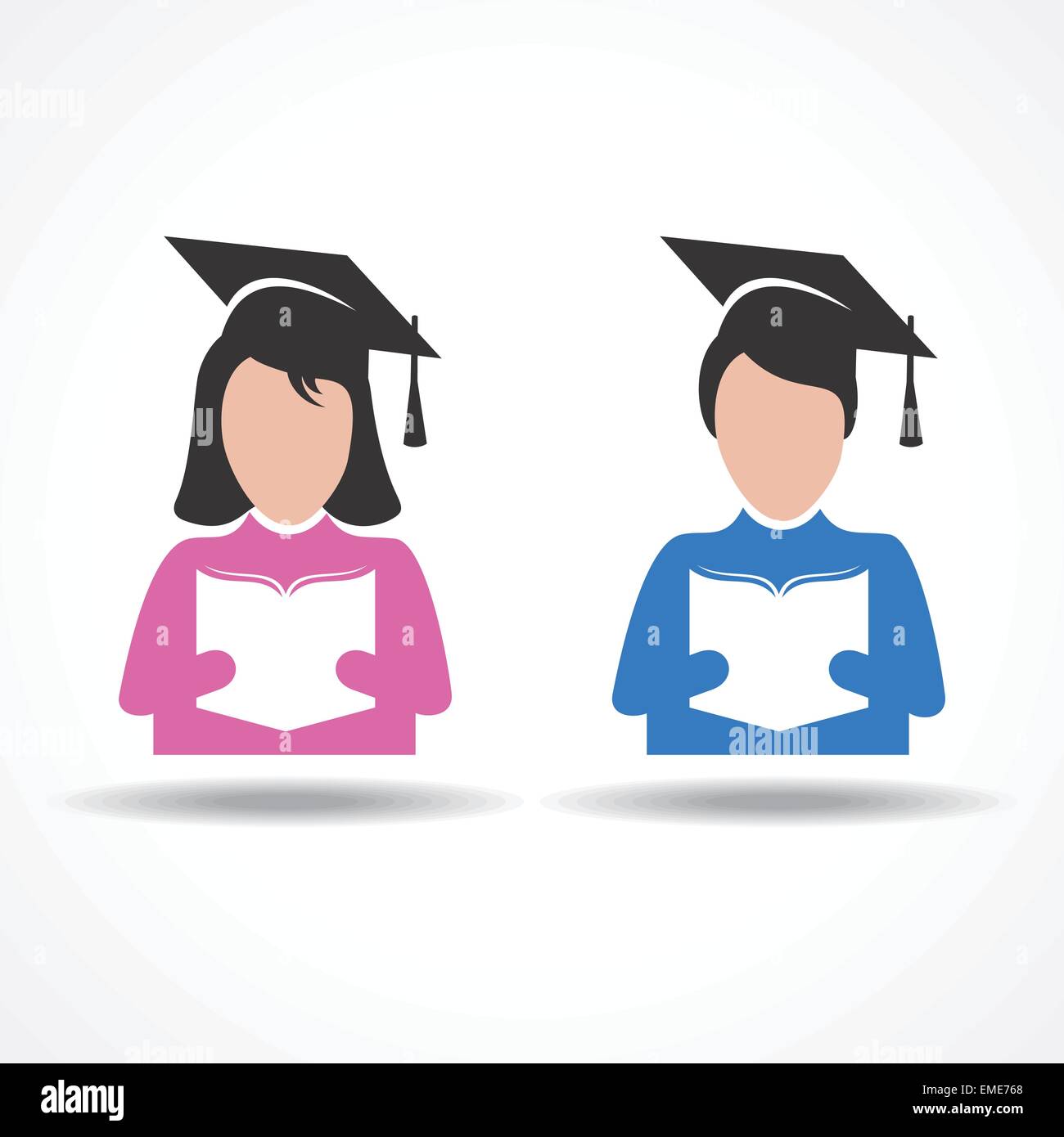 Book reading concept with graduate students Stock Vector Image & Art ...