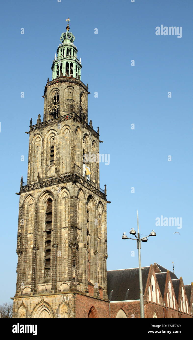 Martini tower from the 1482 in the city of Groningen Stock Photo - Alamy