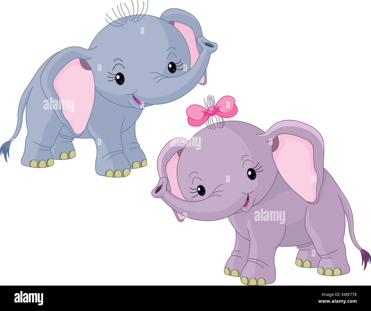 Two Babies elephants Stock Vector Image & Art - Alamy