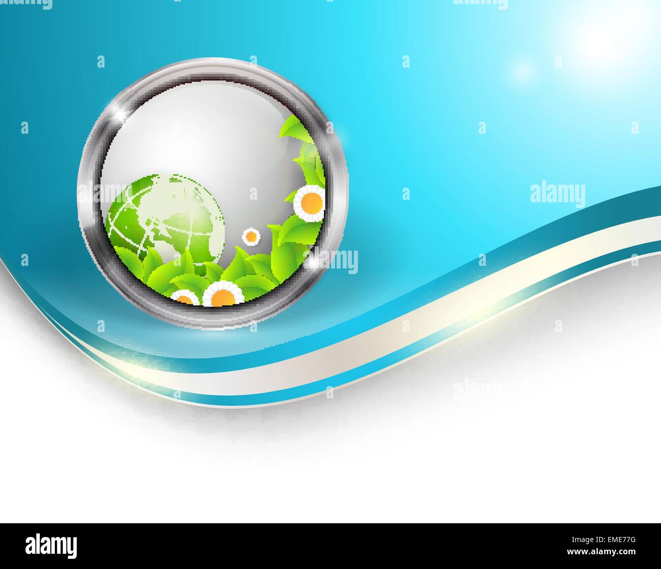 floral environmental vector frame with globe Stock Vector Image & Art ...