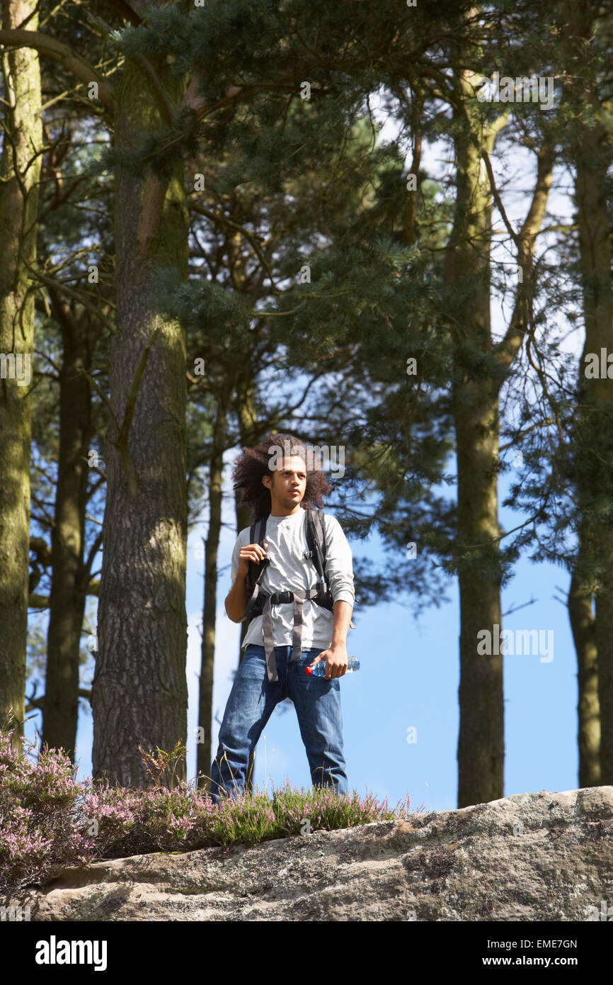 Man Hiking Through Countryside Stock Photo - Alamy
