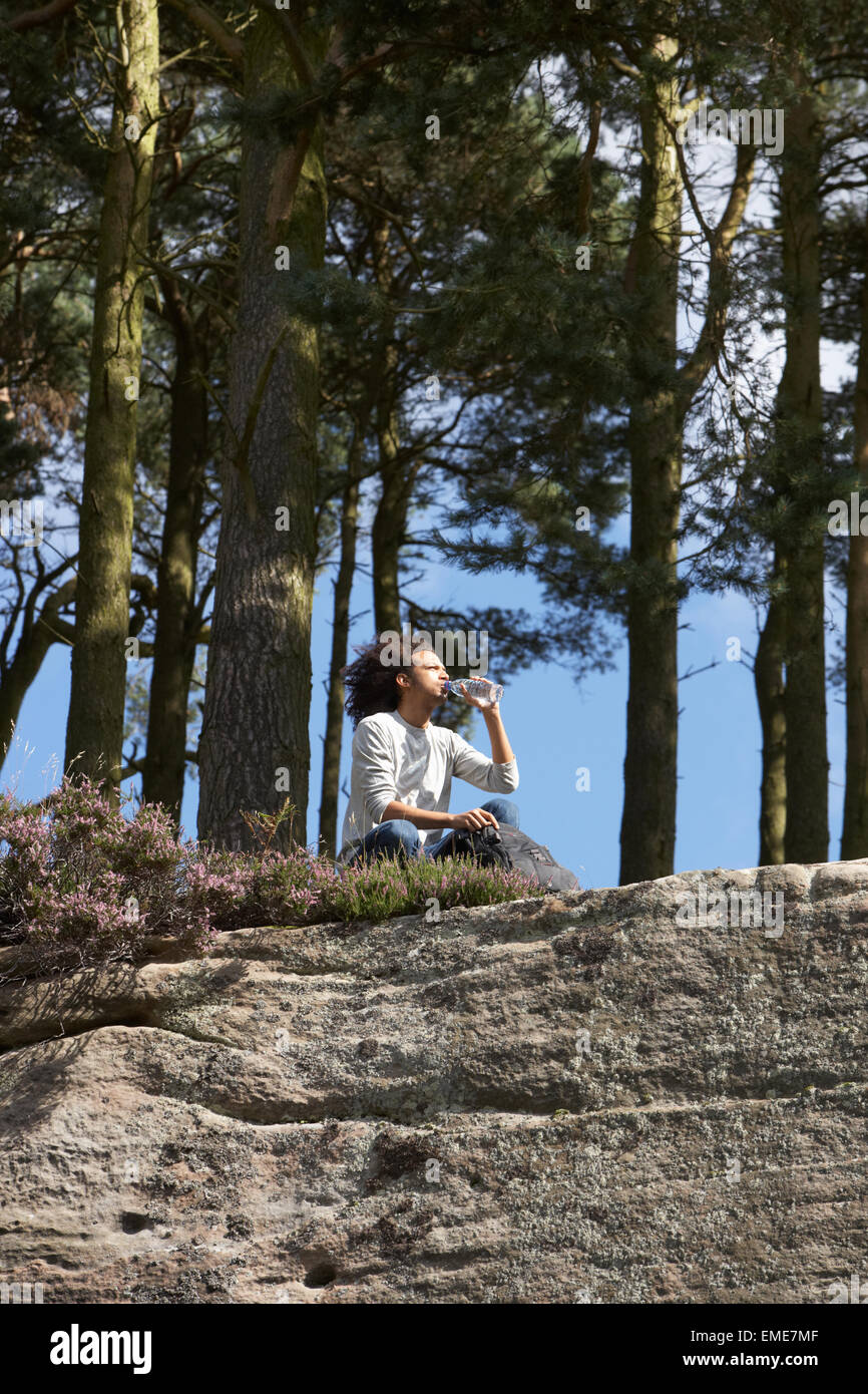 Man Hiking Through Countryside Stock Photo - Alamy