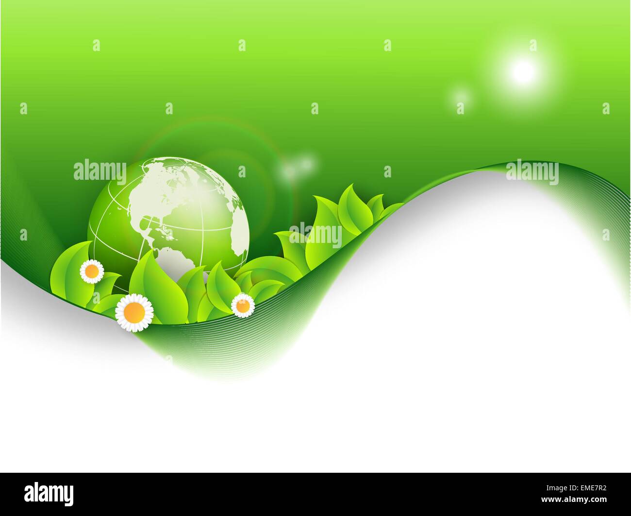 floral environmental vector frame with globe Stock Vector Image & Art ...