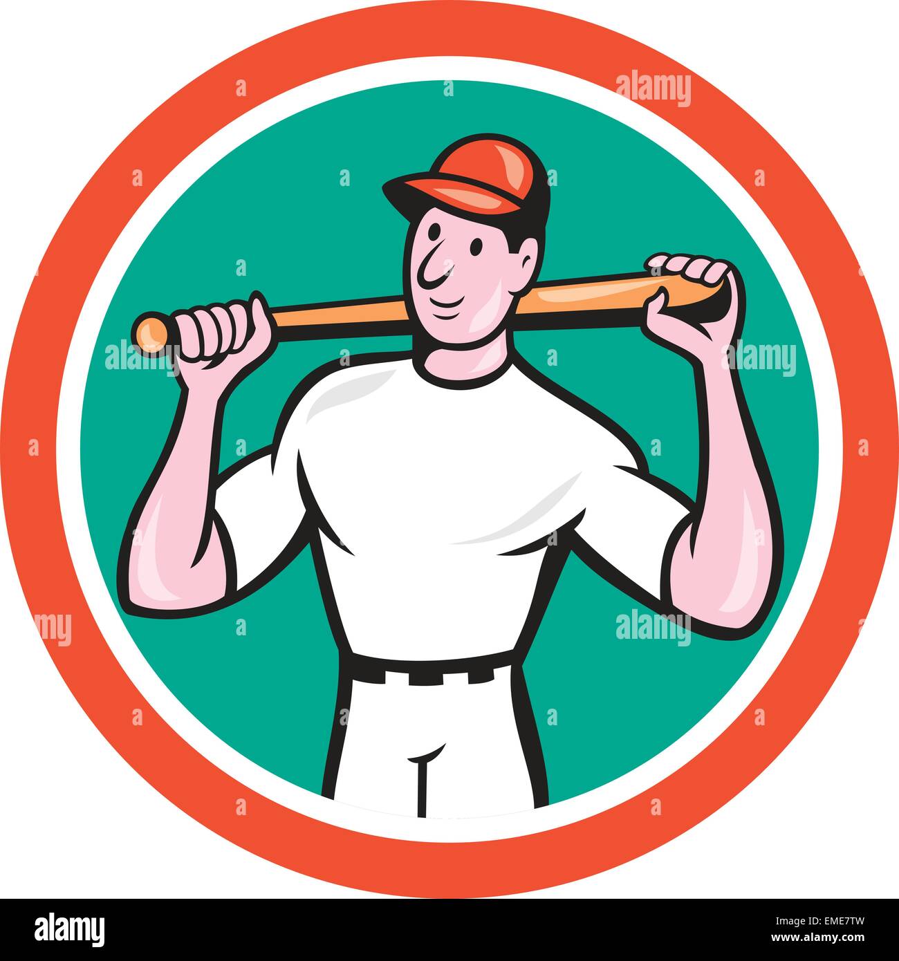 Baseball Player Holding Bat Cartoon Stock Vector Image & Art - Alamy