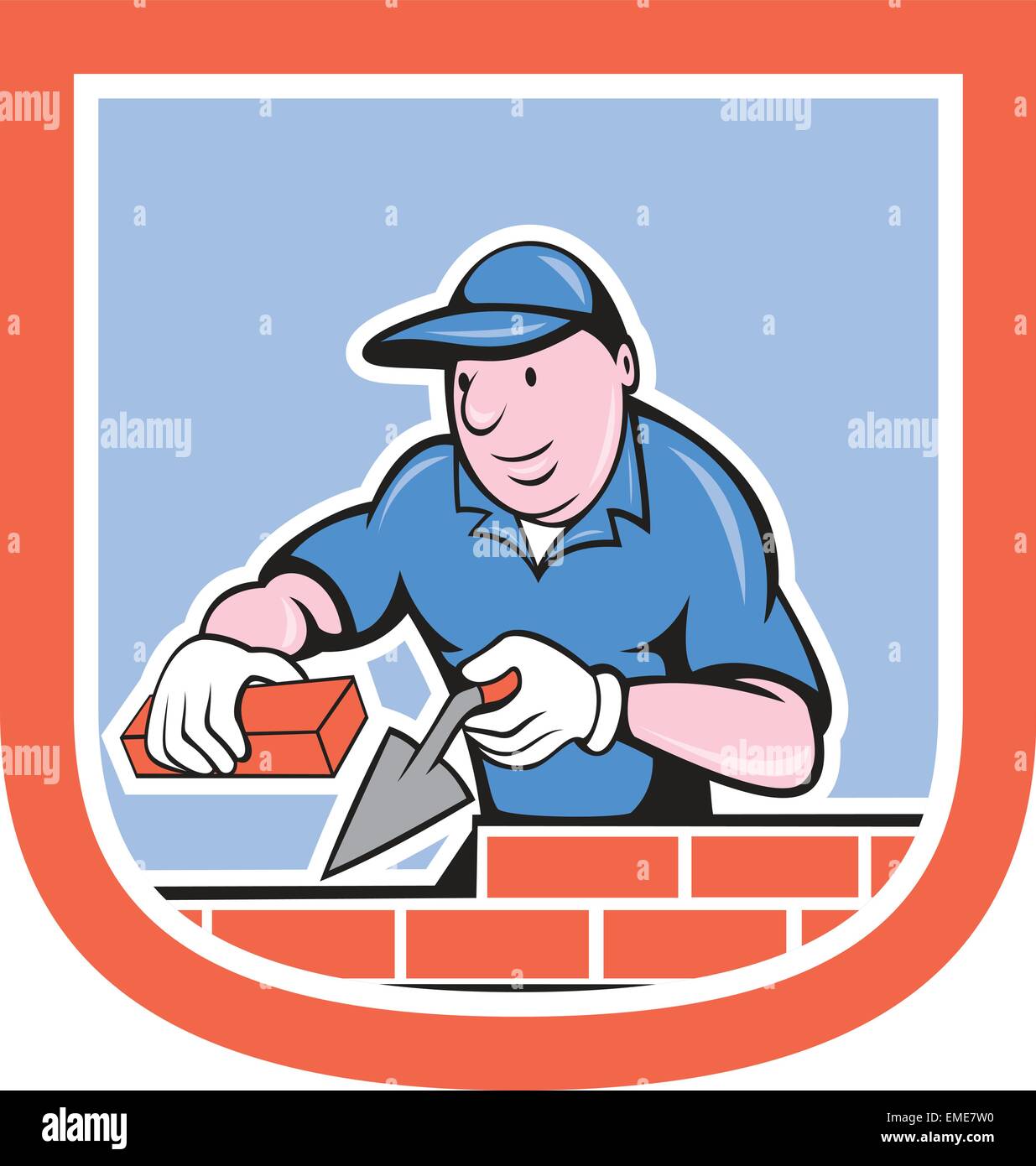 Bricklayer Mason Plasterer Worker Cartoon Stock Vector Image & Art - Alamy