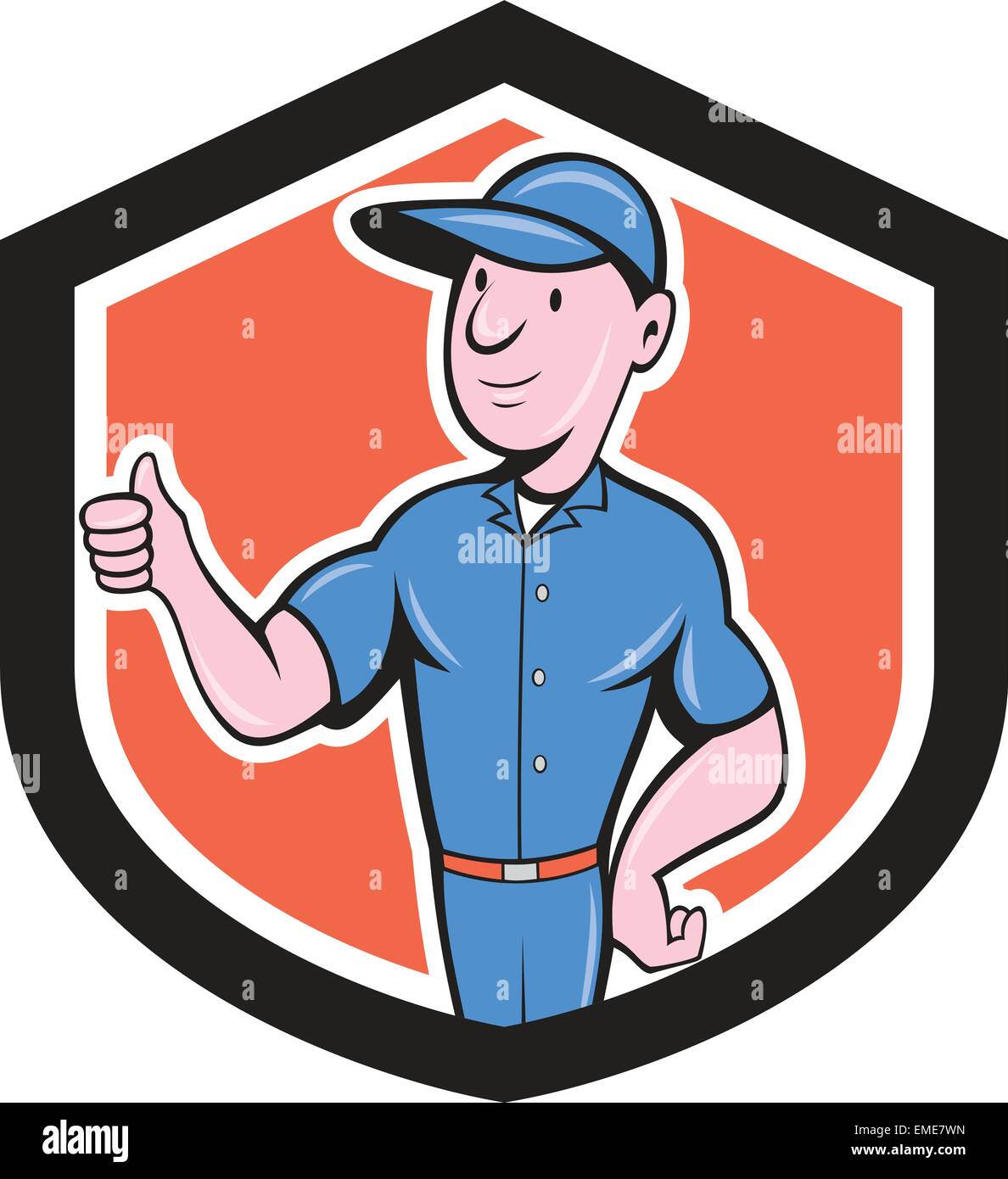 Handyman Repairman Thumbs Up Cartoon Stock Vector Image & Art - Alamy