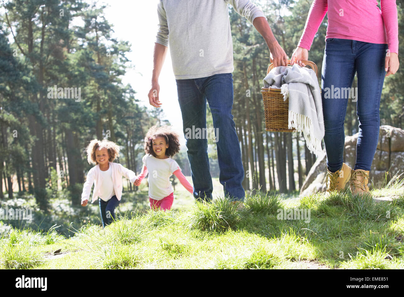 Family Having Picnic In Countryside Stock Photo - Alamy