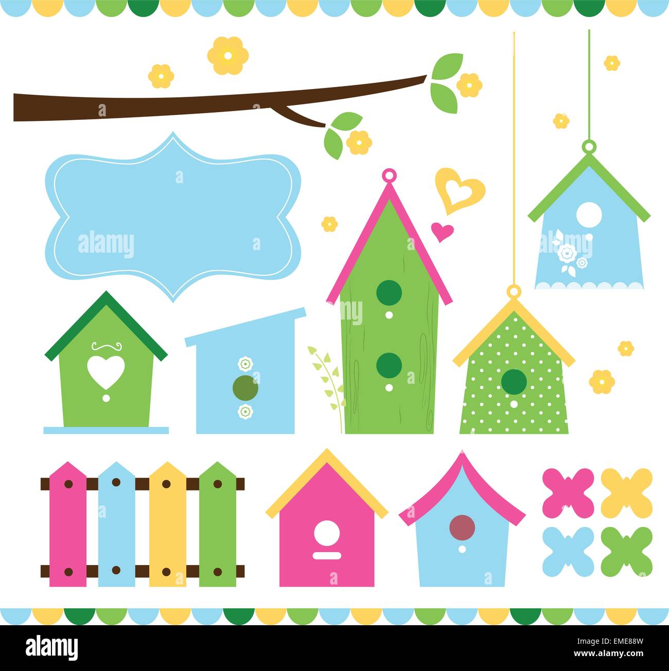 Hanging bird houses Stock Vector Images - Alamy