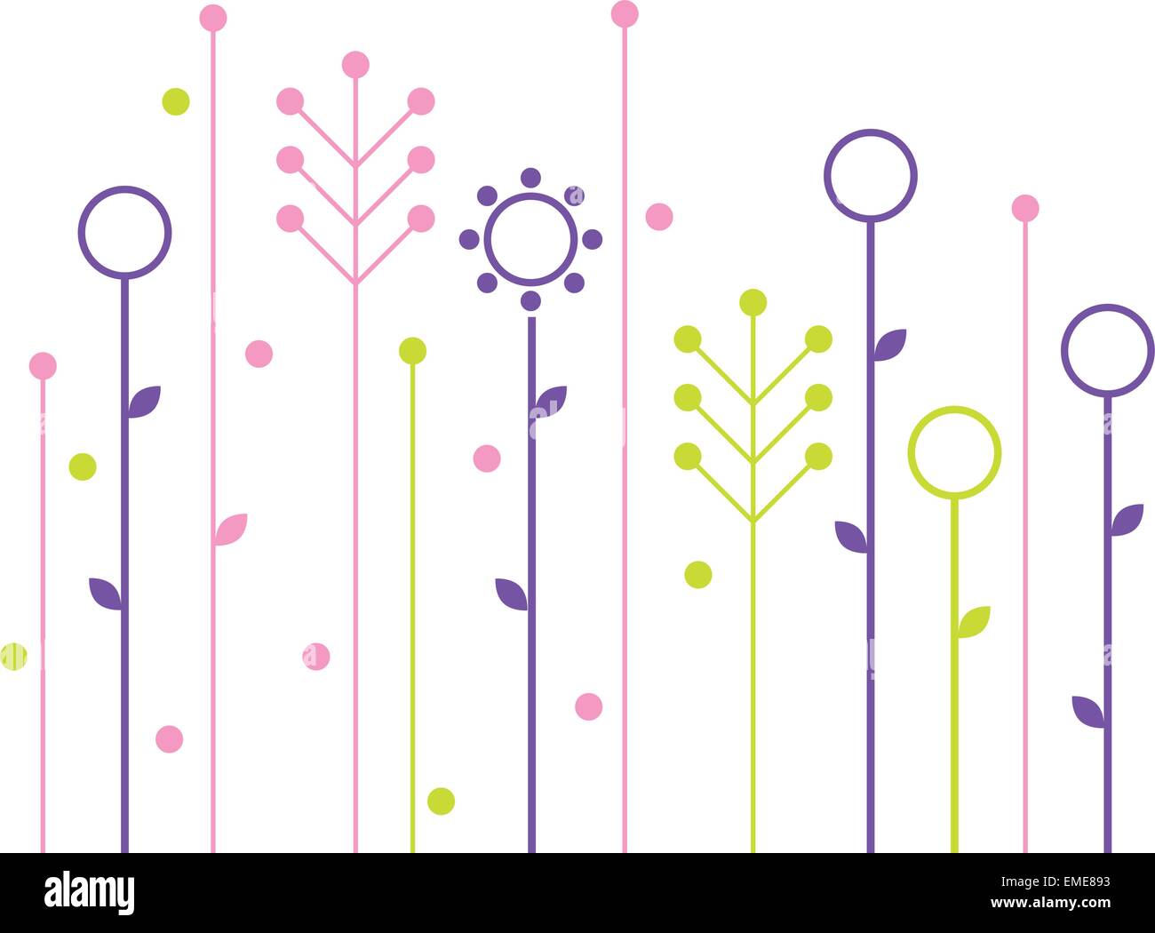 Simple abstract spring flowers design Stock Vector Image & Art - Alamy