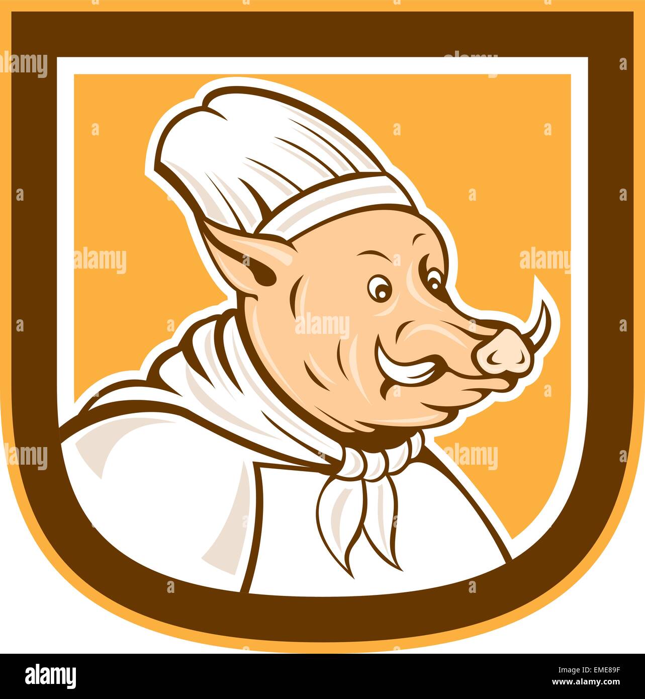 Boar Chef Cook Shield Cartoon Stock Vector Image & Art - Alamy