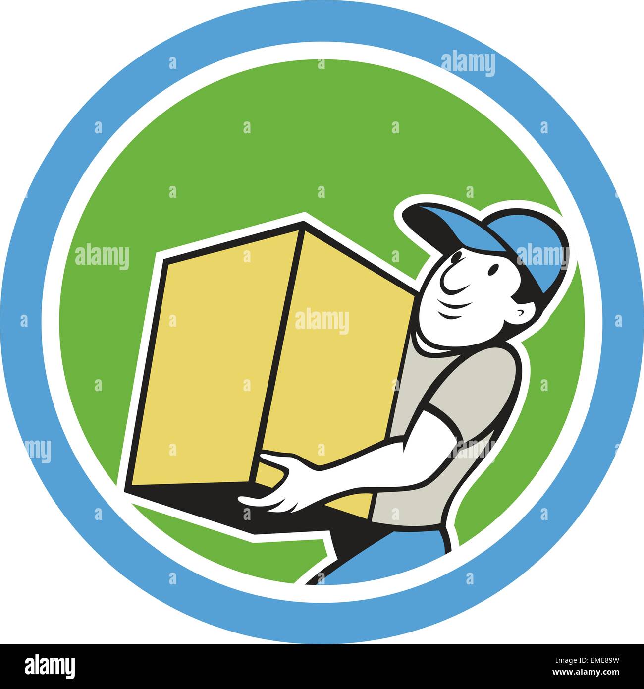 Delivery Worker Carrying Package Cartoon Stock Vector Image & Art - Alamy